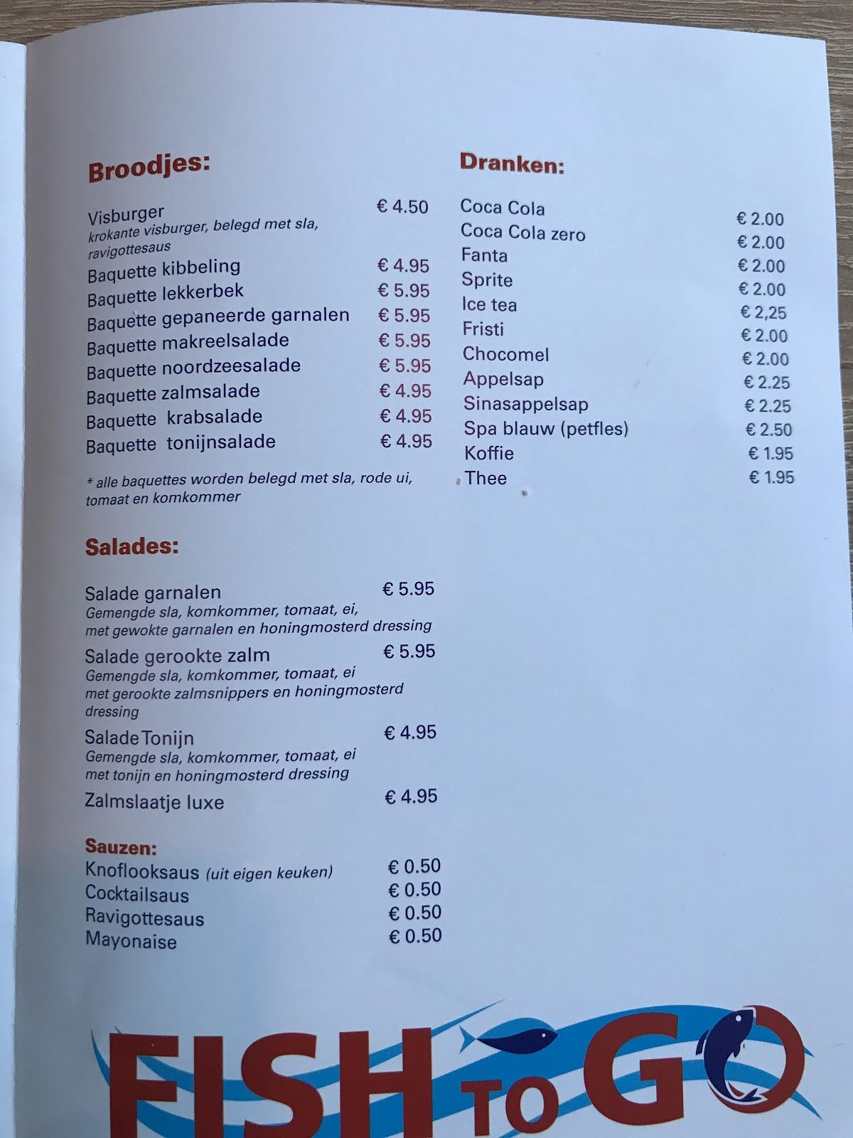 Menu at Restaurant Fish To Go seafood & more…, Weert