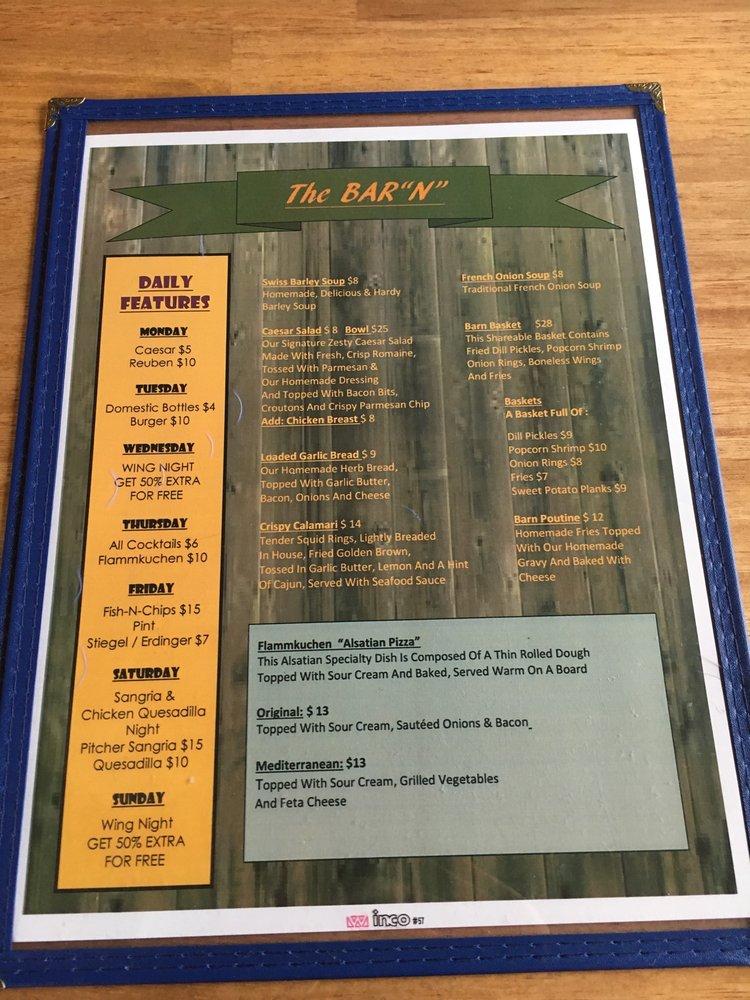 Menu at Swiss Country House Restaurant, Ahmic Harbour