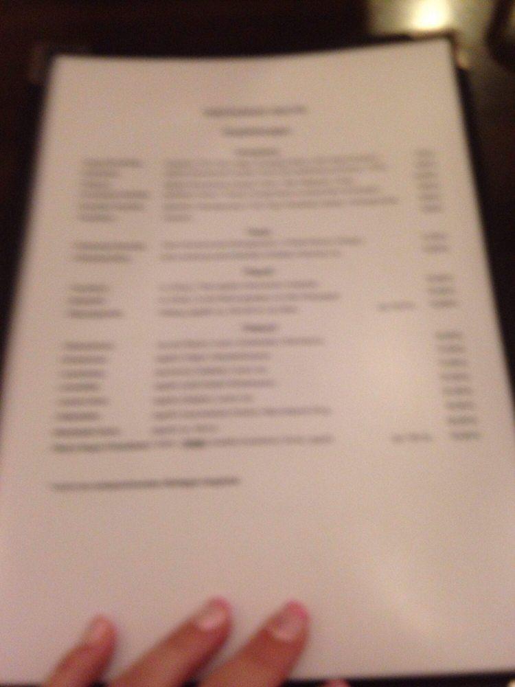 Menu at Delphi restaurant, Nuremberg