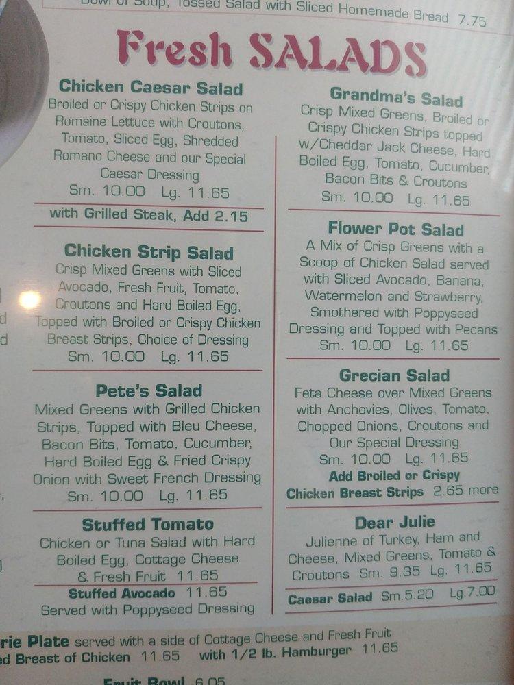 Menu at Grandma's Table restaurant, Montgomery