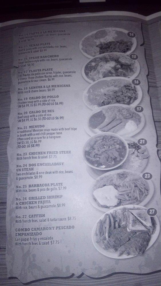 Menu at Hermanos Solis restaurant, Corpus Christi, 5409 Leopard St