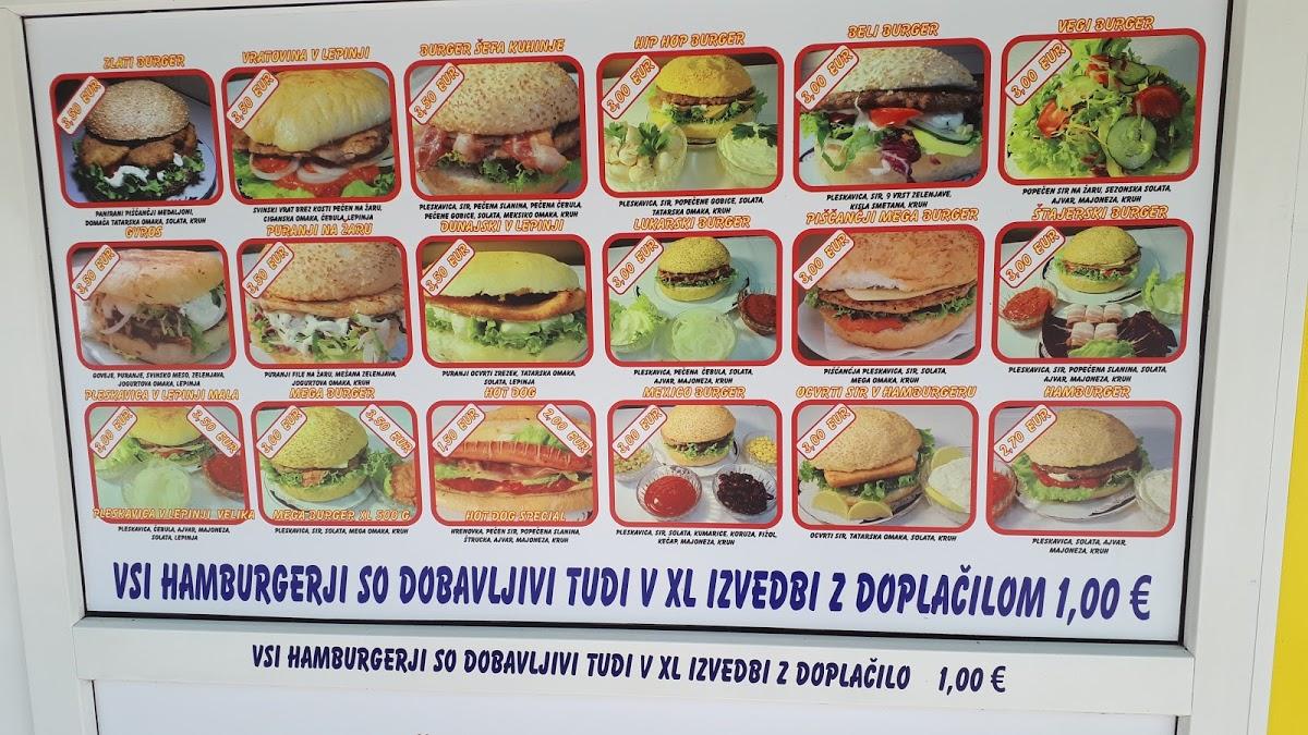 Menu au Okrepčevalnica Hip-Hop restaurant, Ptuj
