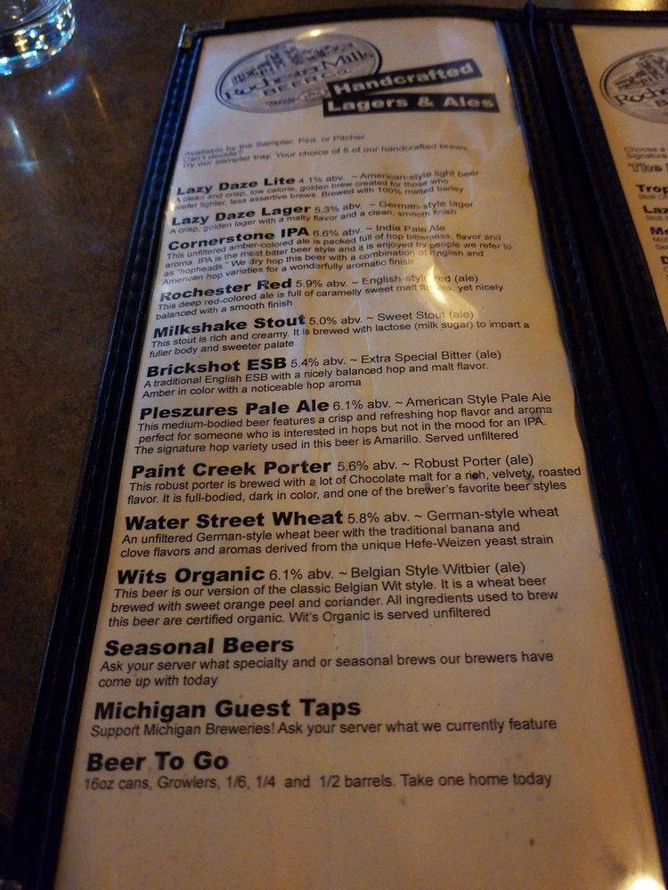 Menu at Rochester Mills Beer Company pub & bar, Rochester