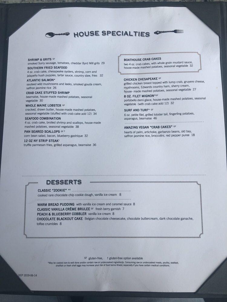 Menu at The Boathouse at City Point pub & bar, Hopewell