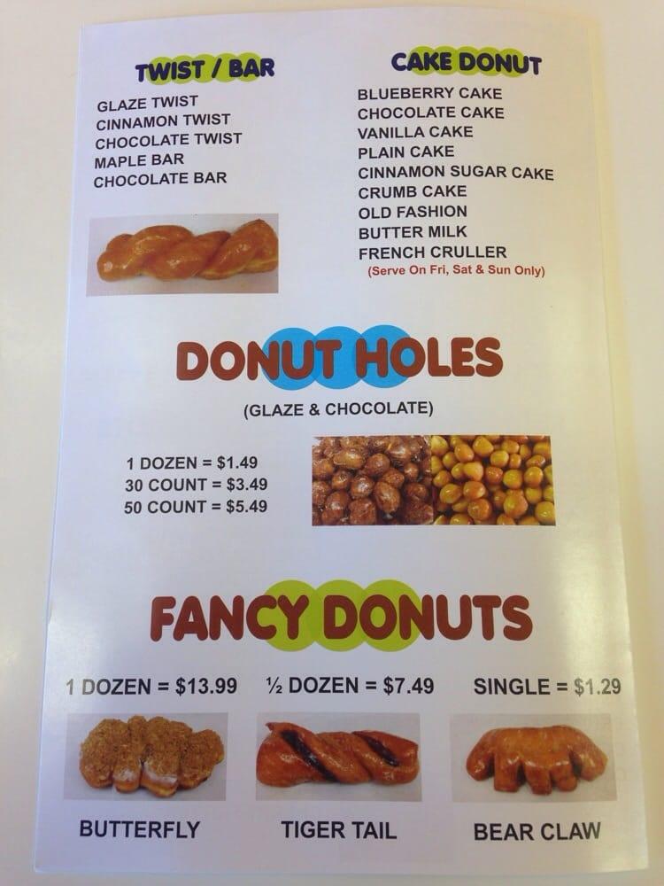 Menu at Best Donuts, Phoenix