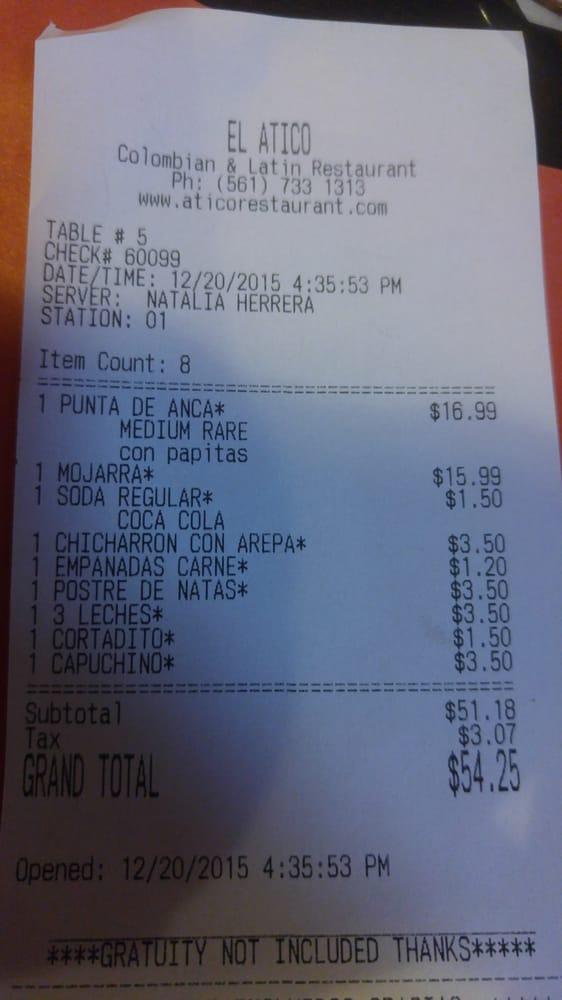 Menu at El Atico Restaurant, Boynton Beach