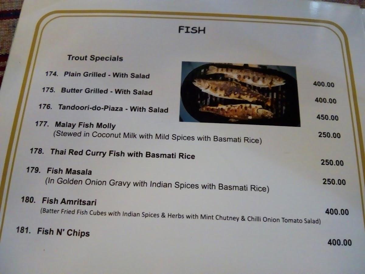 Menu at Mayur Restaurant, Manali