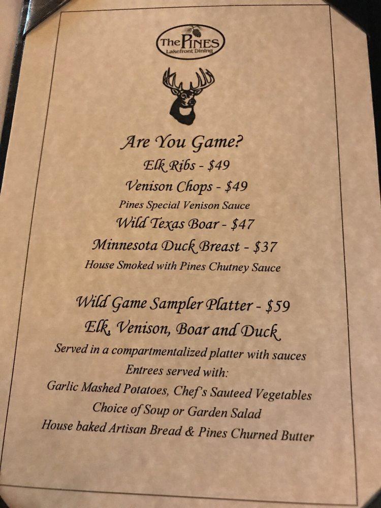 Menu at The Pines Lakefront pub & bar, Big Bear Lake