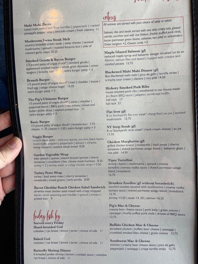 Menu at The Sweet & Salty Pig restaurant, Fond du Lac