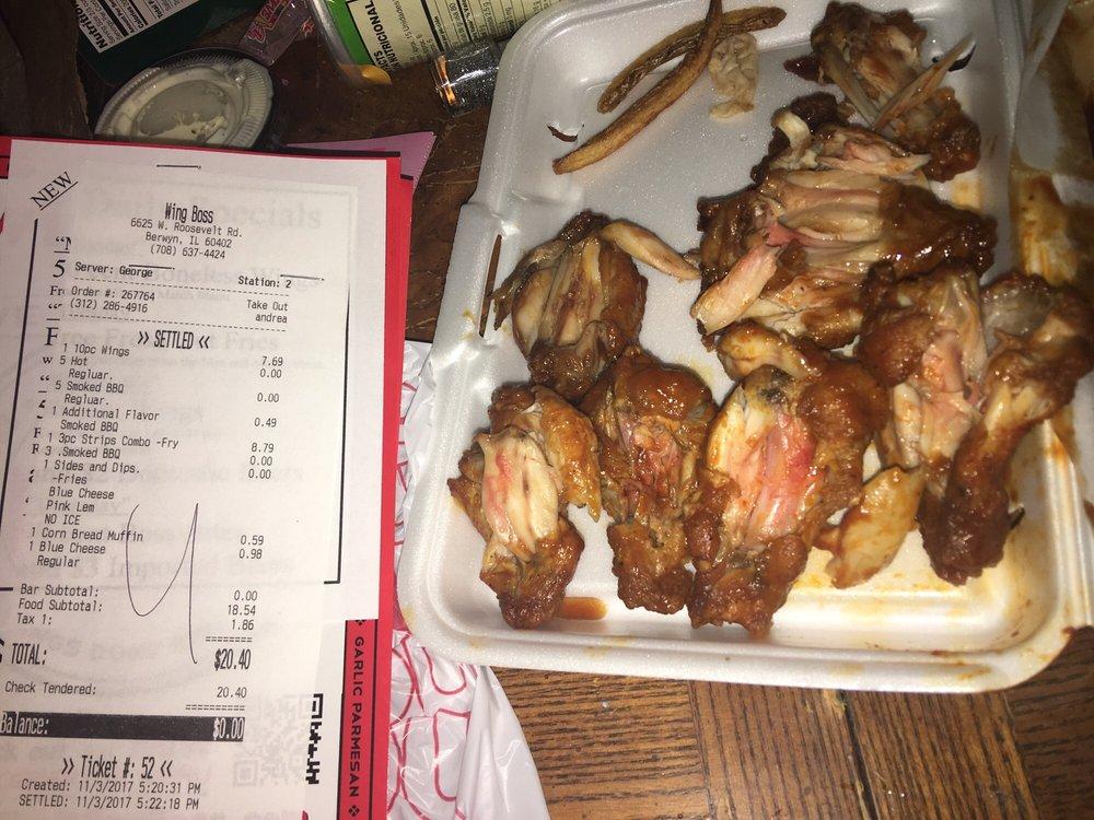 Menu at The Wing Boss fast food, Berwyn, Roosevelt Rd