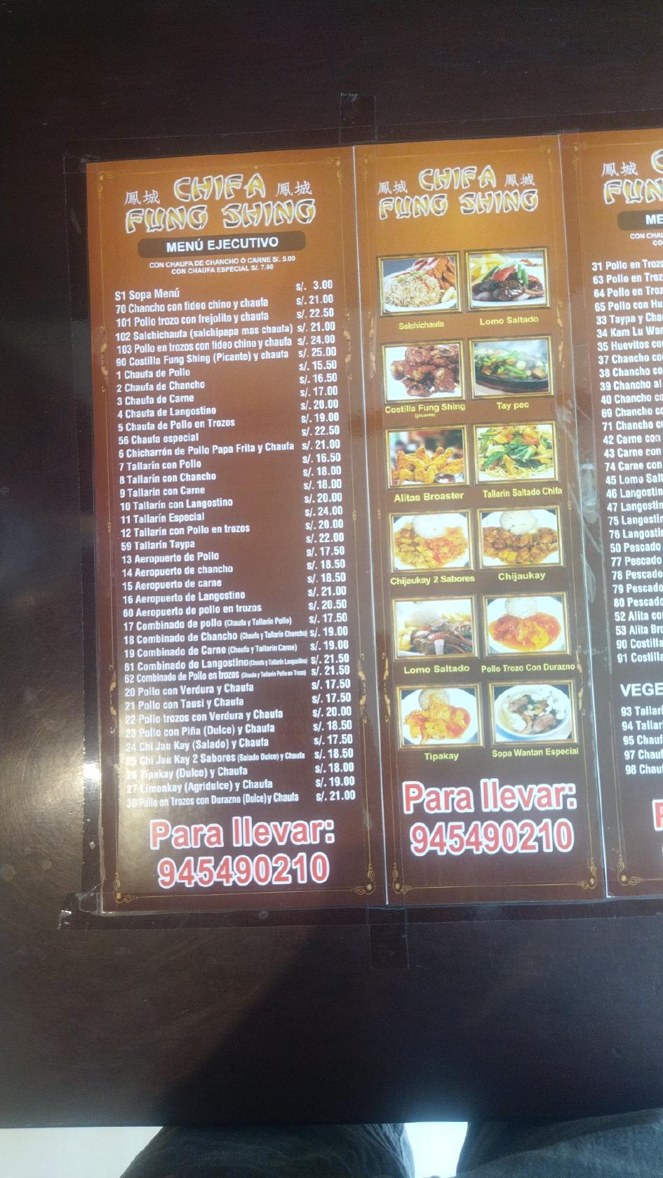 Carta del restaurante Chifa Fung Shing, La Molina, Alameda del ...