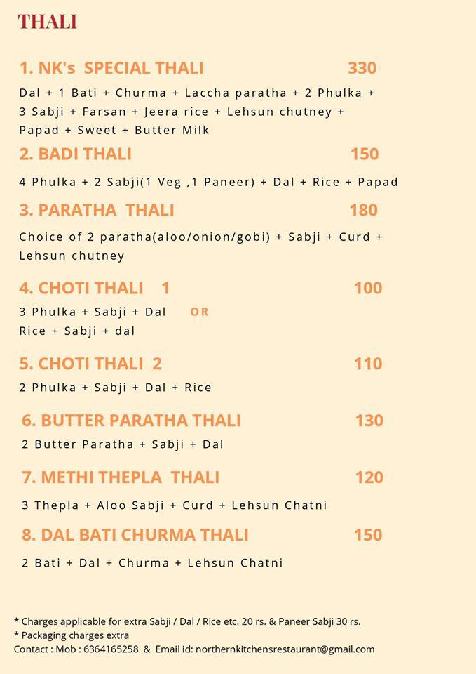 Menu at Northern Kitchen's : Btm Layout, Bengaluru