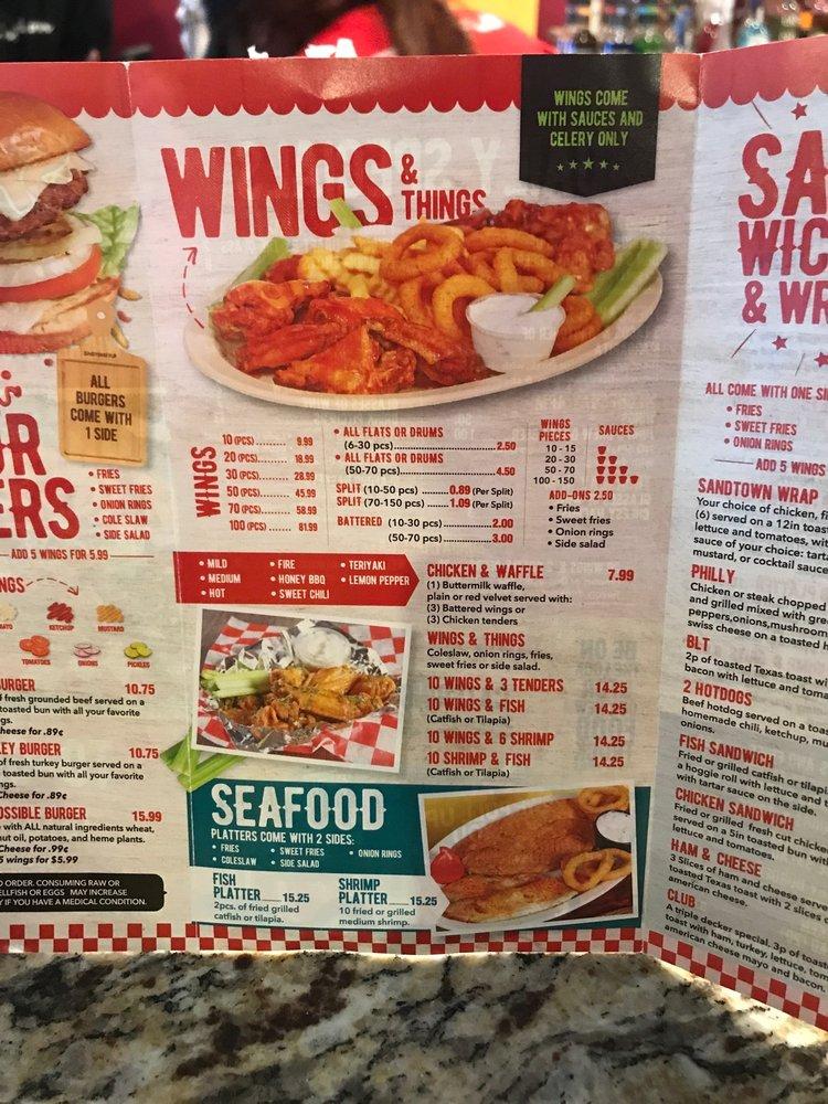 Menu at Sandtown Pub, Atlanta, Campbellton Rd SW Suite 202