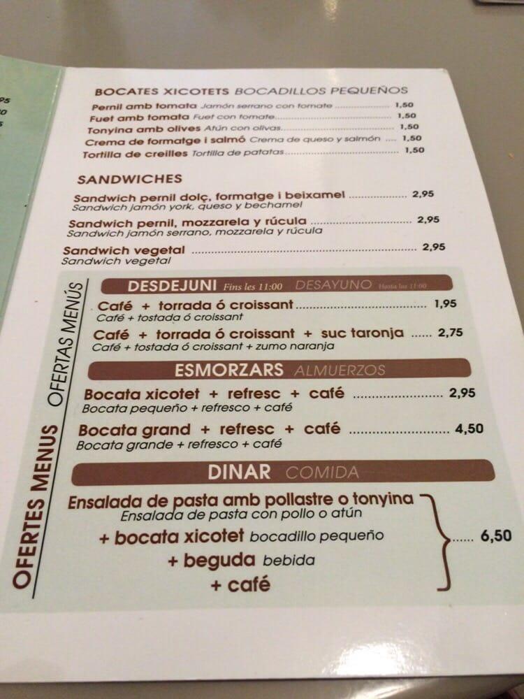 Carta del postres Senyoreta Magdalena, Valencia