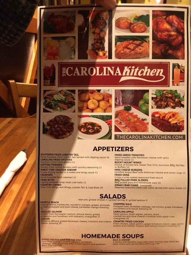 Menu at The Carolina Kitchen Bar & Grill, Washington