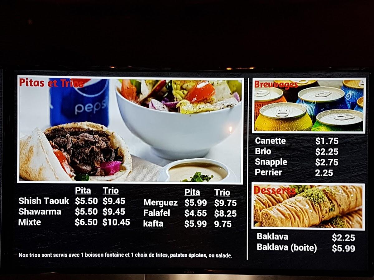Menu at Amir restaurant, Montréal, 5230 Rue Jean-Talon E