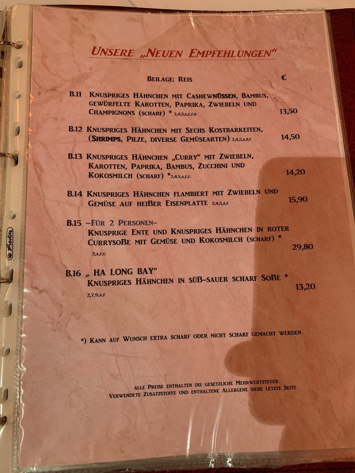 Speisekarte von China-Restaurant MEI JING, Kressbronn am Bodensee