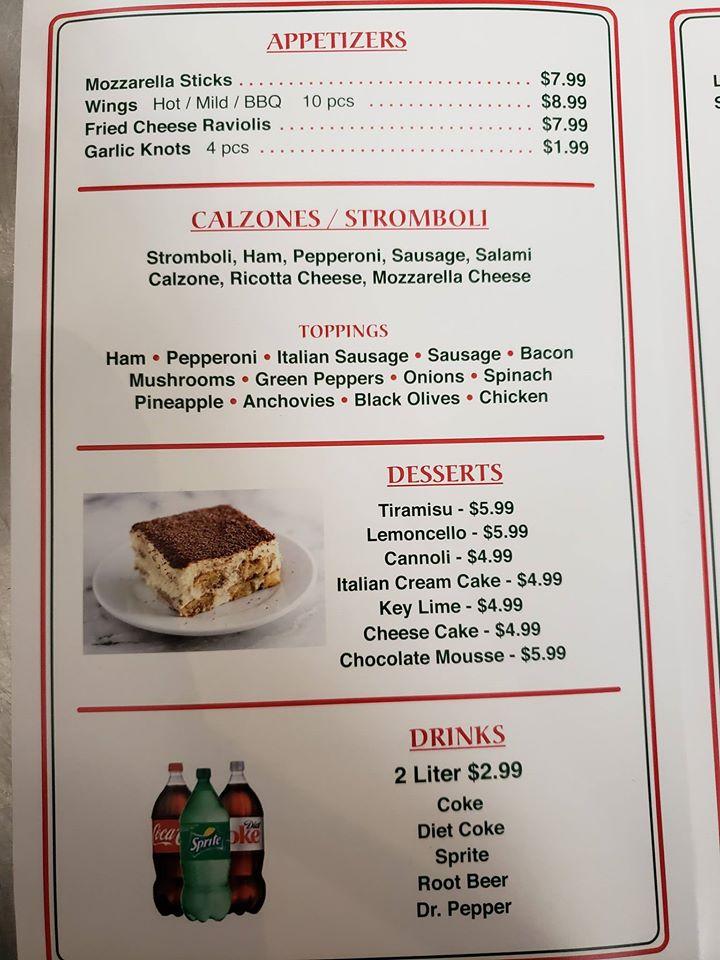 Menu at My Little Pizzeria, Benton