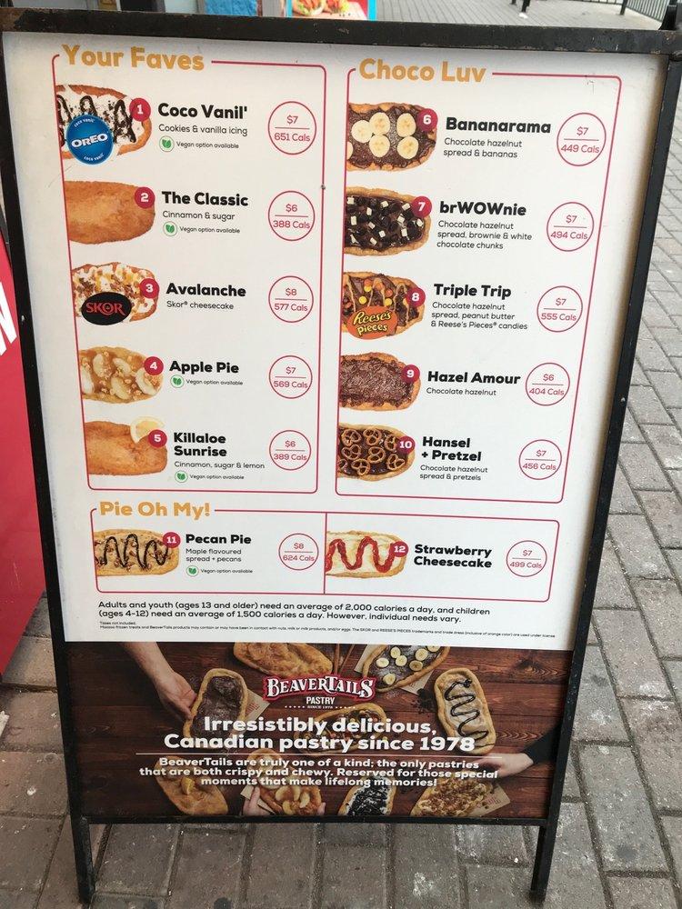 Menu at BeaverTails Niagara Falls desserts, Niagara Falls, Clifton Hill