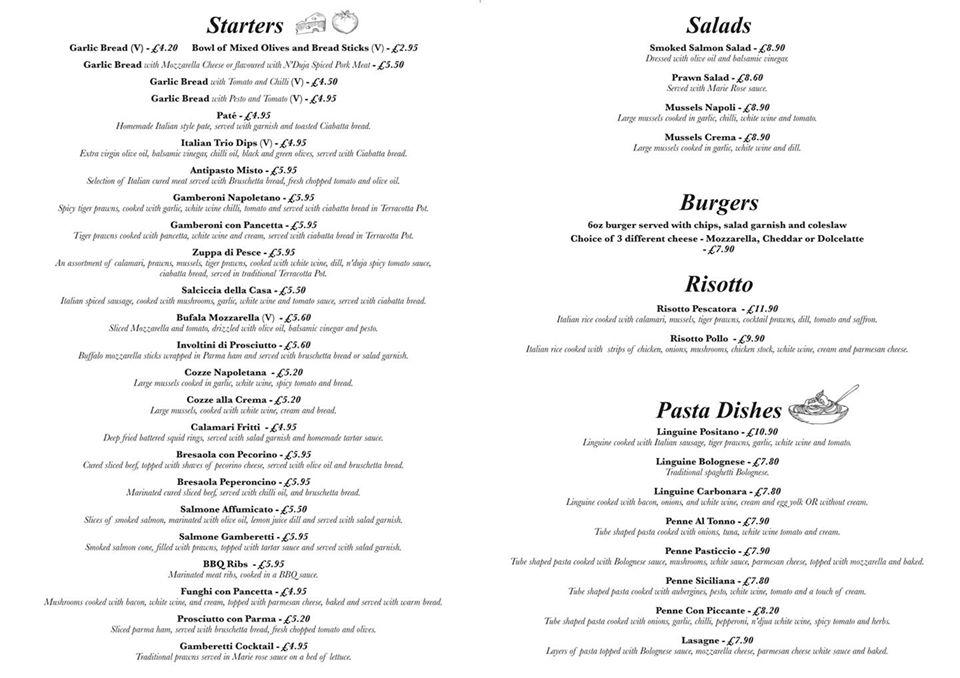 Menu at Bella Rosa Italian Restaurant, Anlaby with Anlaby Common