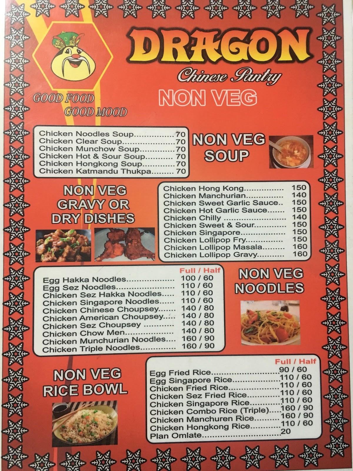 Menu at Dragon Chinese Pantry, Pune, GR9V+3J3
