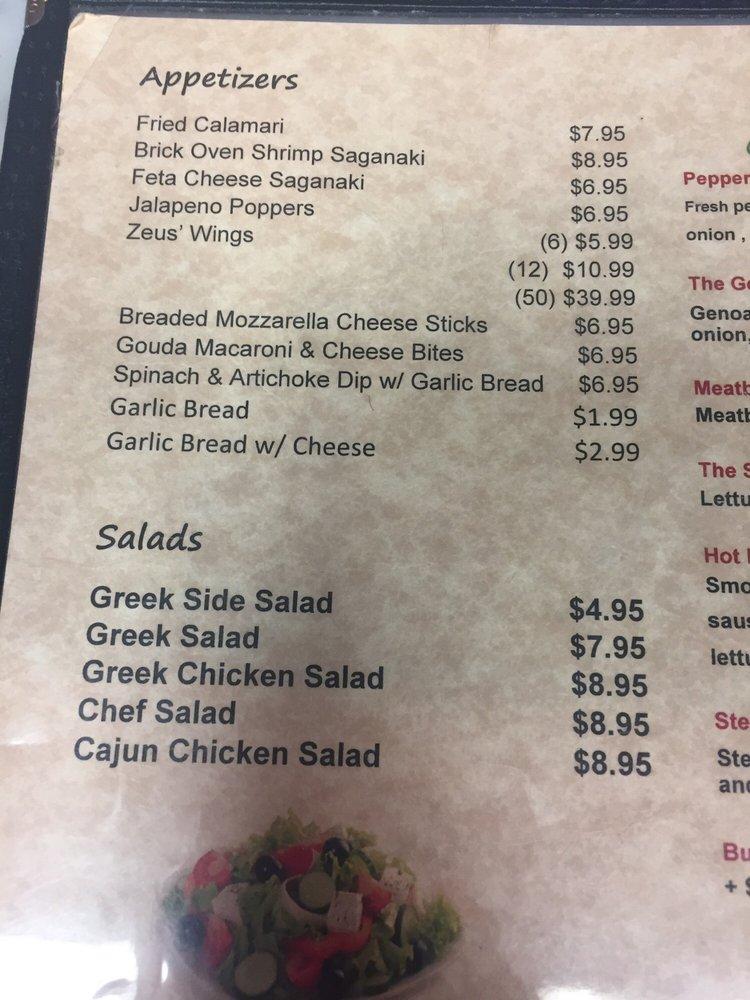 Menu at Pizza Barbarossa, Charleston, 100 RHL Blvd