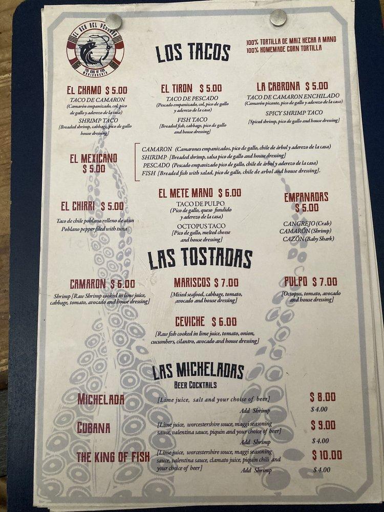 Menu at The King of Fish pub & bar, New York City