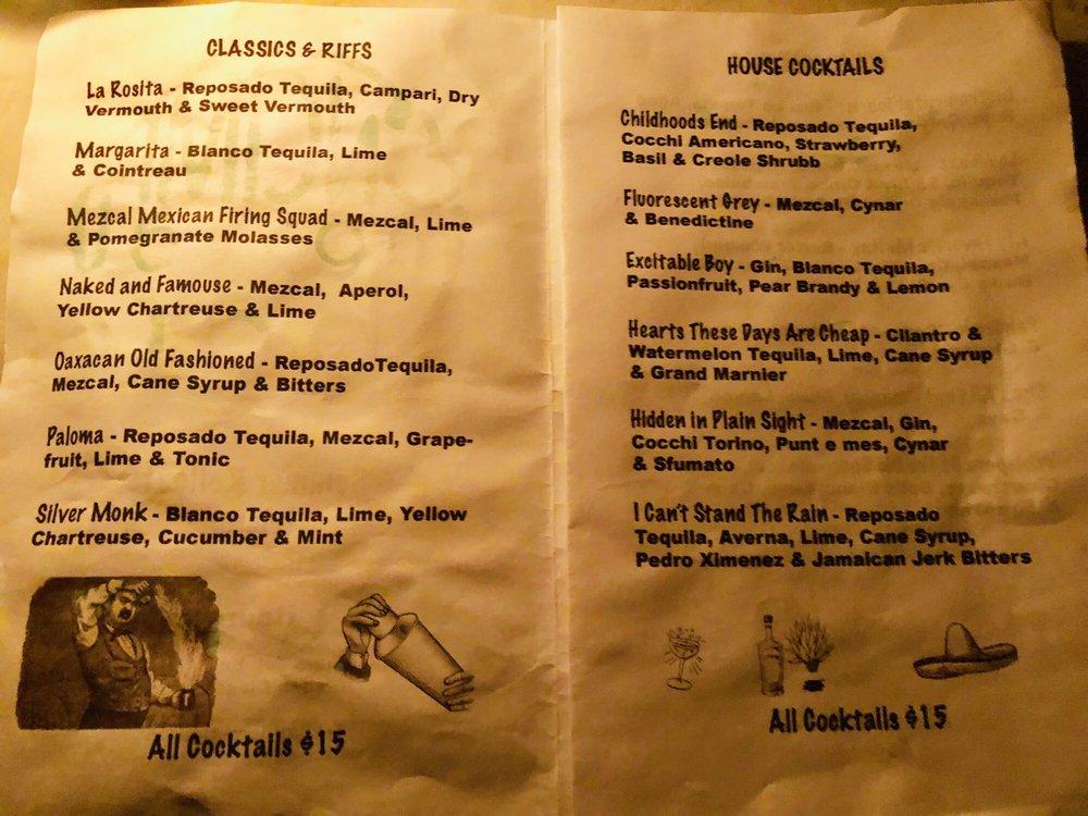 Menu at Encima pub & bar, Philadelphia