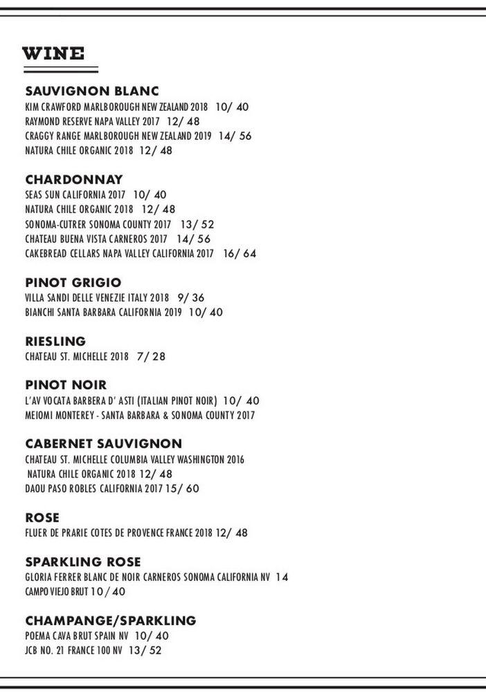 Menu at Landers pub & bar, San Clemente