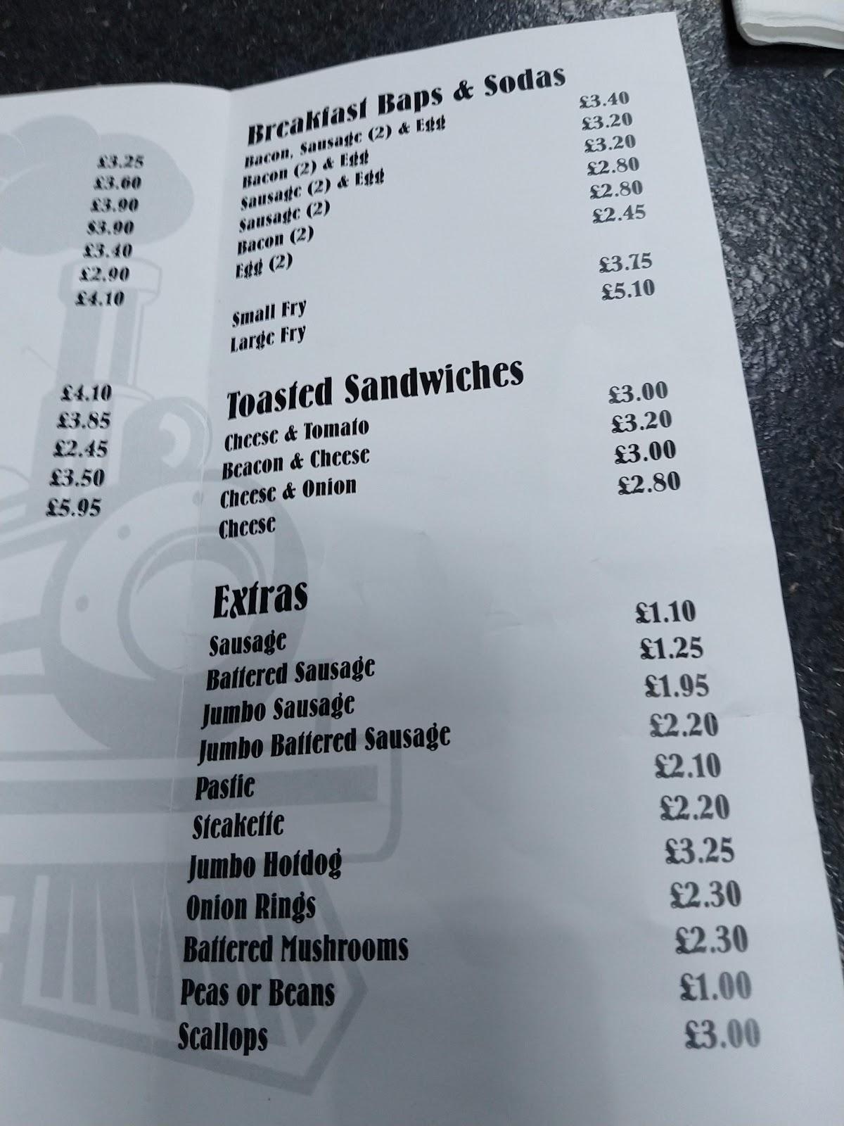 Menu at Station Diner fast food, Bangor