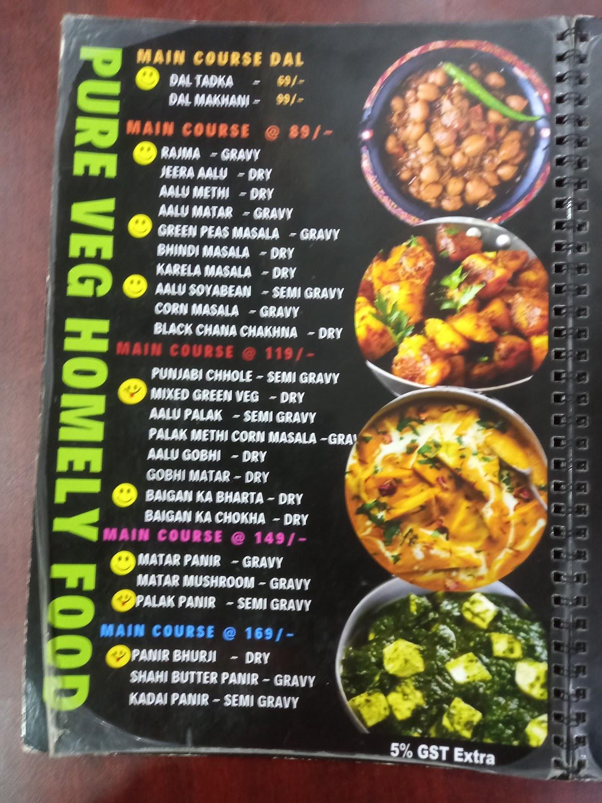 Menu at Vaishno thali Perungudi, Chennai, 3
