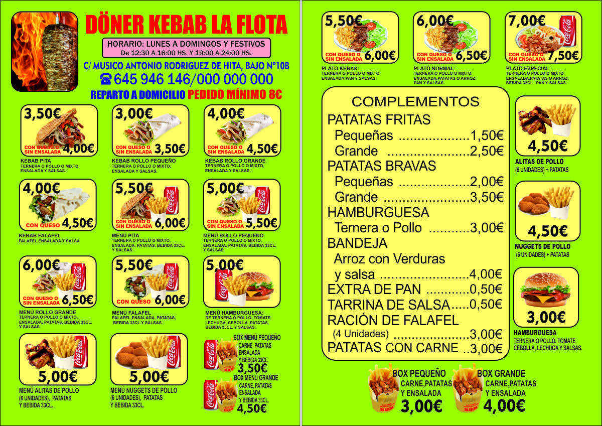 Menu at Kebab Floridablanca - El Buen Rollo, Murcia