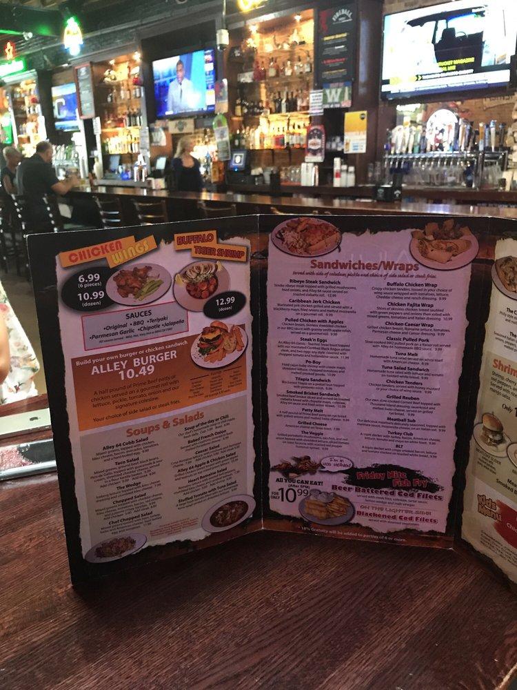 Menu at Alley 64 pub & bar, St. Charles