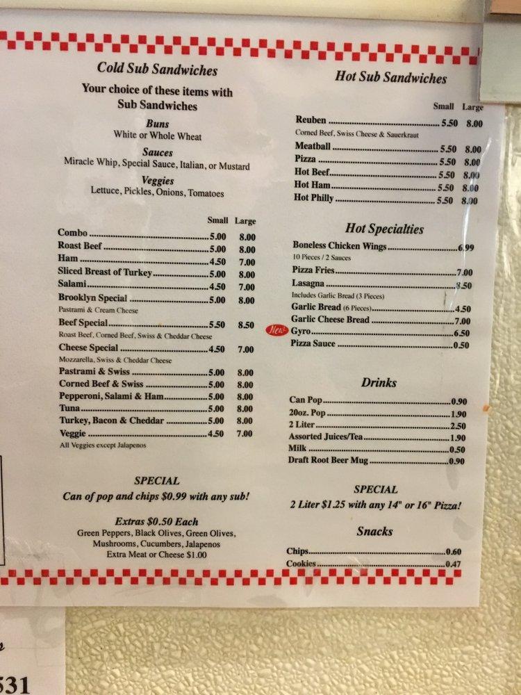 Menu at Kid's Korner Pizza pizzeria, Rice Lake