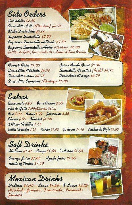 Menu at Adalbertos Mexican Food Drive Thru restaurant, Scottsdale