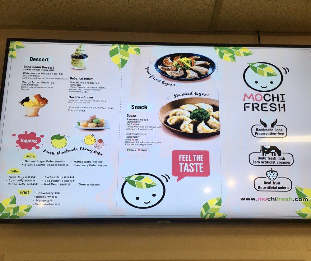 Menu at Mochi Fresh Homemade Boba Milk Tea desserts, Tempe