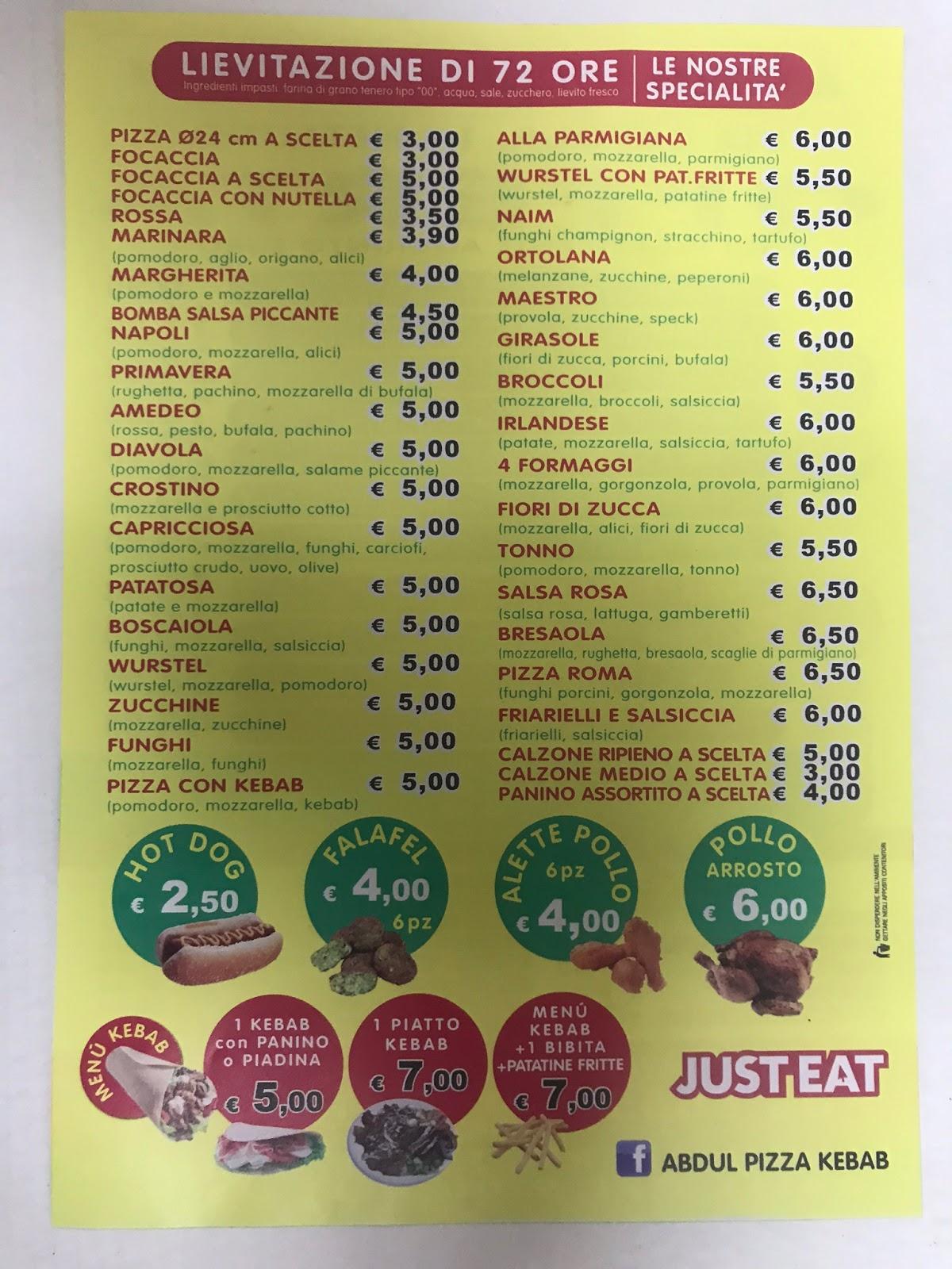 Menu at Non solo pizza...24h pizzeria, Nettuno