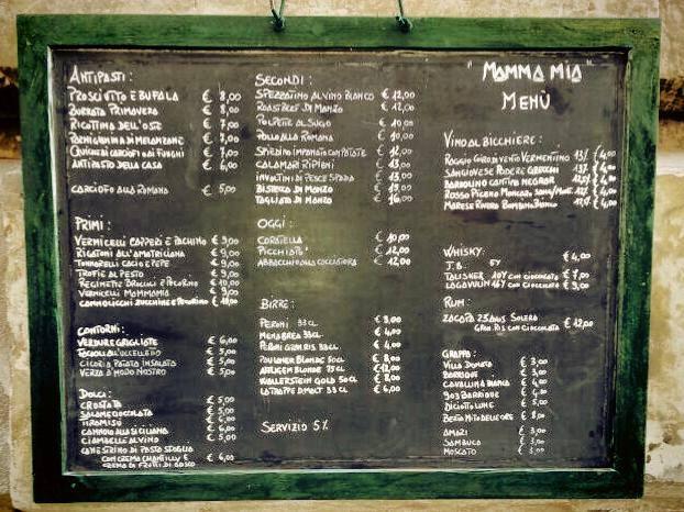 Menu da Osteria Mamma Mia ristorante, Roma