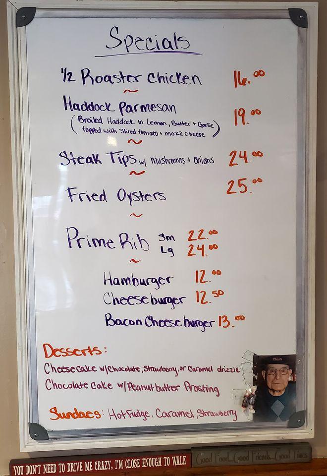 Menu at Pleasant Street Restaurant, Claremont