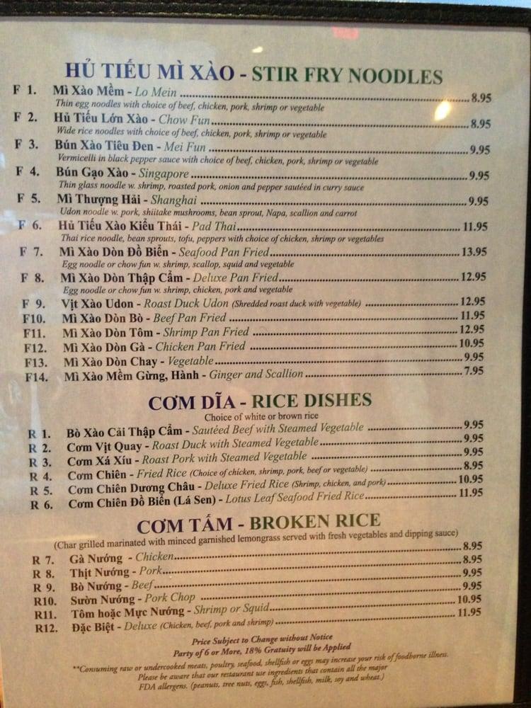 Menu at Asian Legend Vietnamese Cuisine restaurant, Lansdale, 844 W Main St