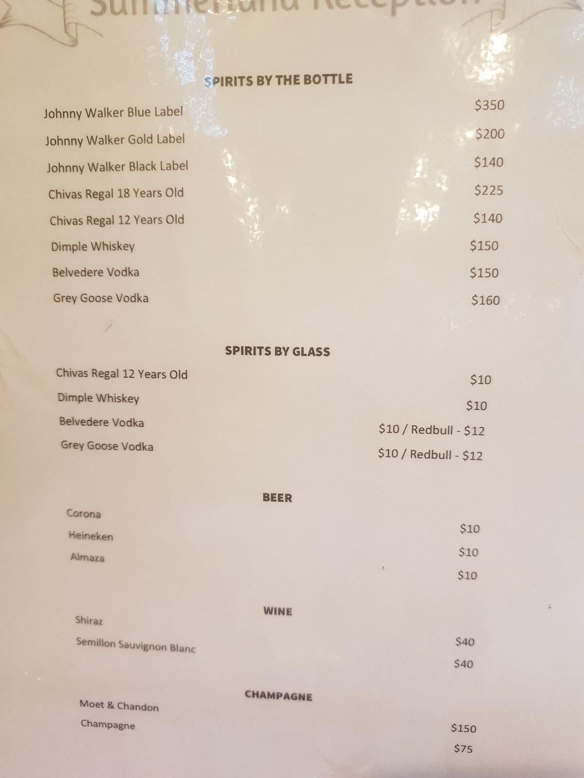 Menu at Jessie Land Punchbowl restaurant, Punchbowl