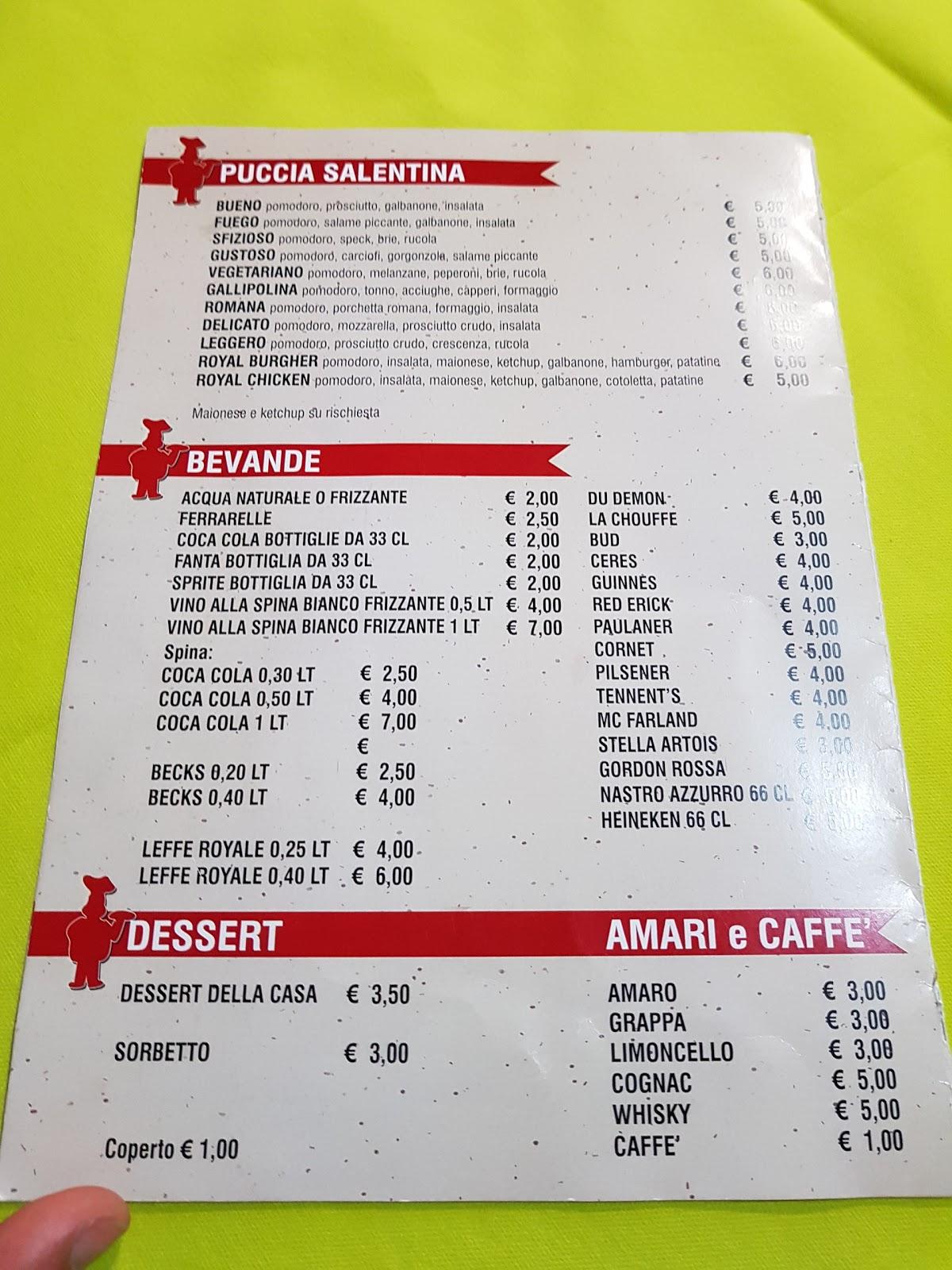 Carta de L'oste Pizza..Trattoria..pizzeria, Gallipoli