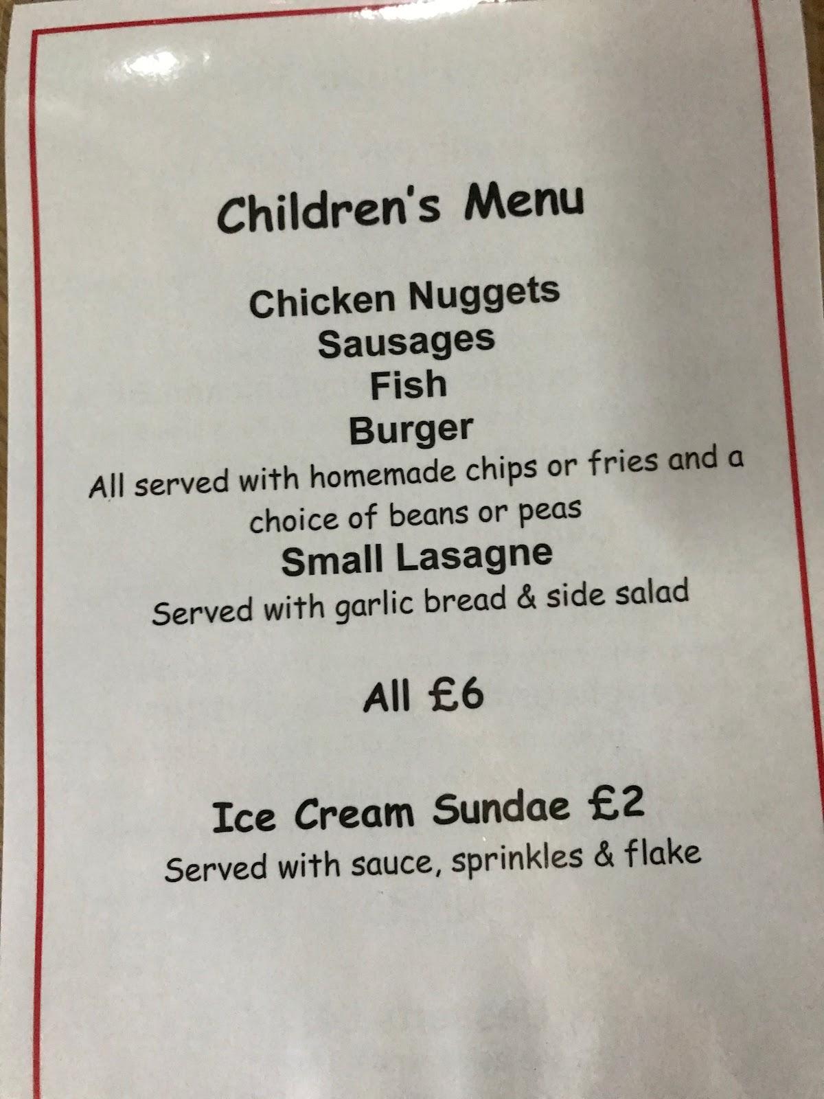 Menu at Manor House Bar and Restaurant, England