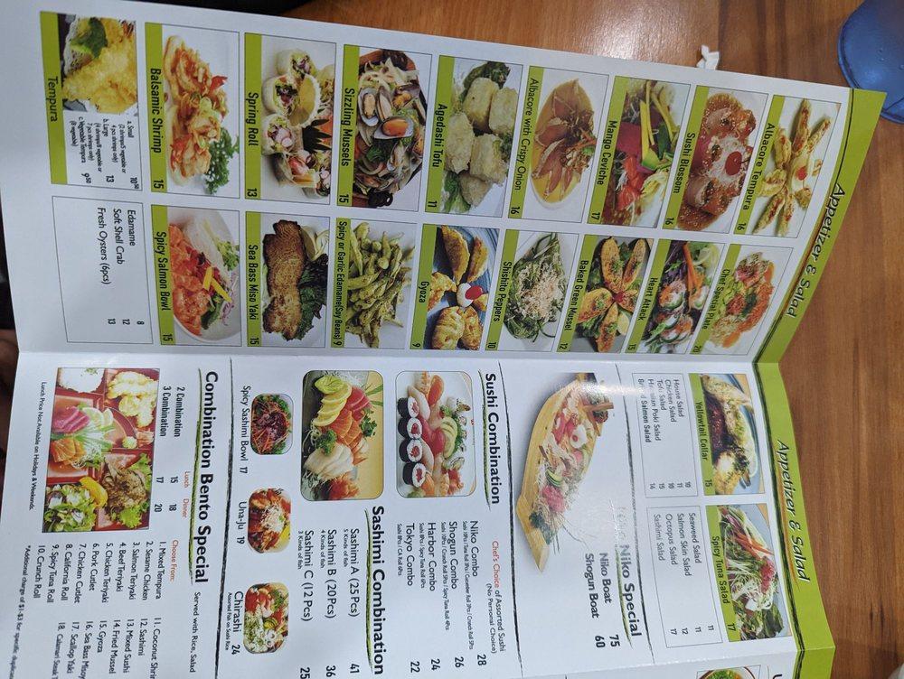 Menu at Niko Niko Sushi restaurant, La Habra, W Imperial Hwy