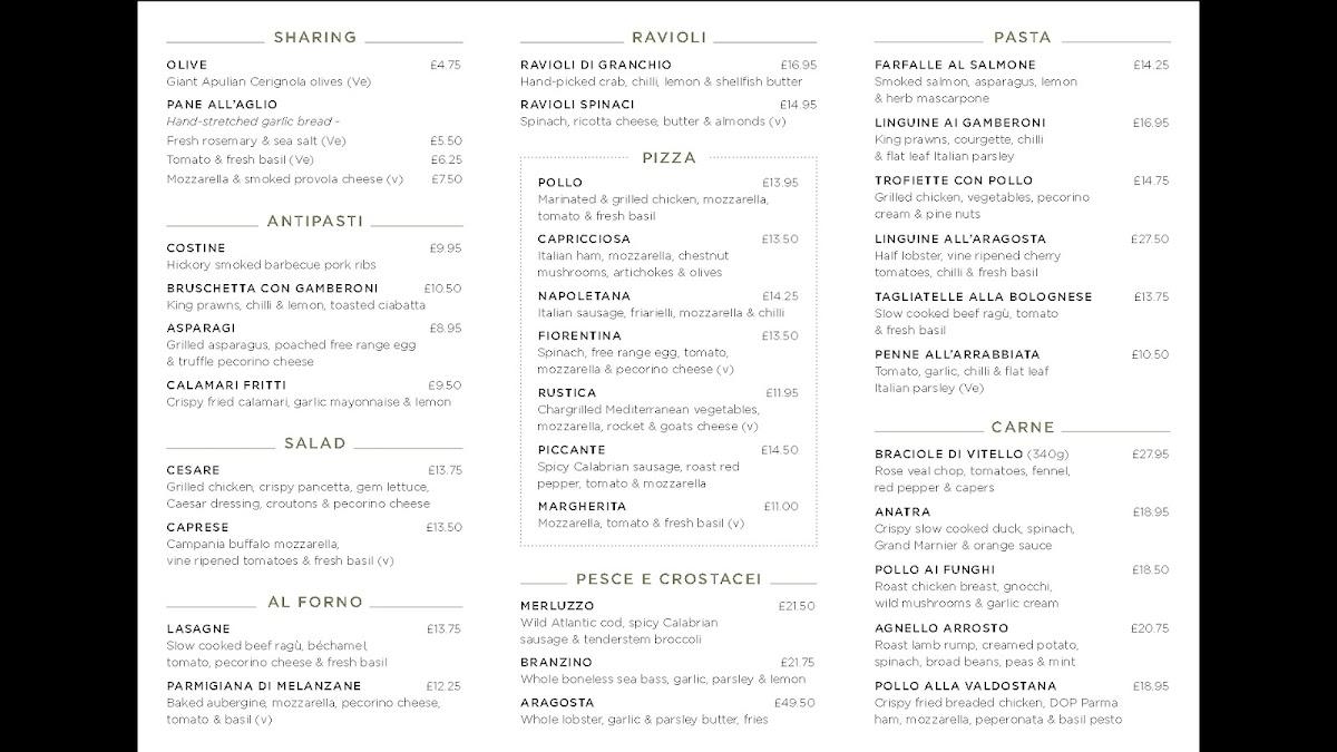 Menu at Piccolino Didsbury restaurant, Manchester, 6 Lapwing Ln