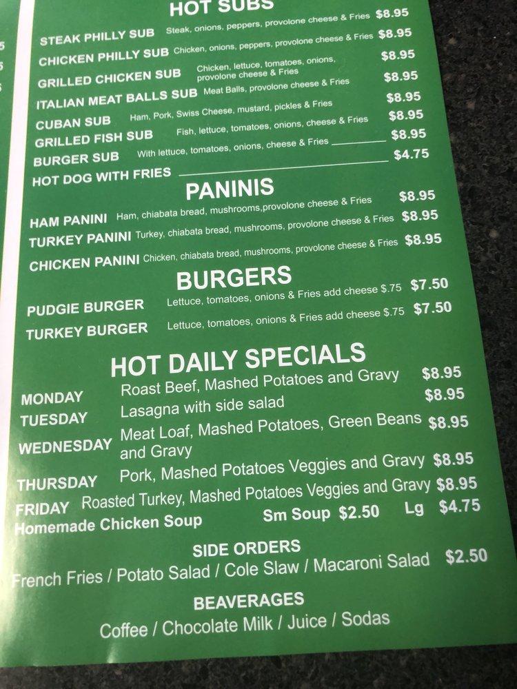 Menu at Pudgie’s Brazilian Cafe, Pompano Beach