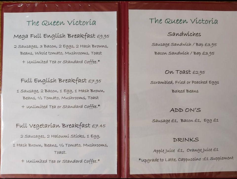 Menu at The Queen Victoria pub & bar, Guildford