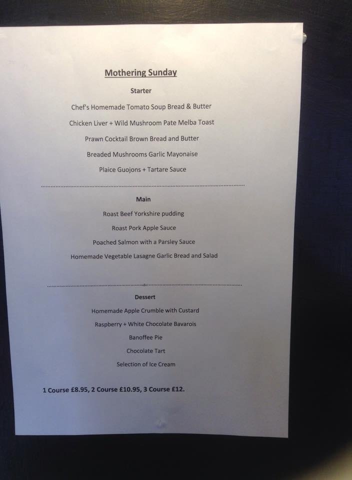Menu at White Hart Inn pub & bar, Gloucester, The Rudge