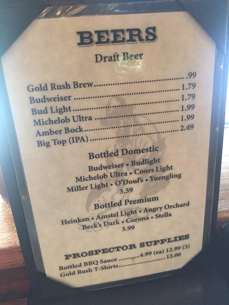 Menu at Gold Rush BBQ, Venice, 661 S Tamiami Trail
