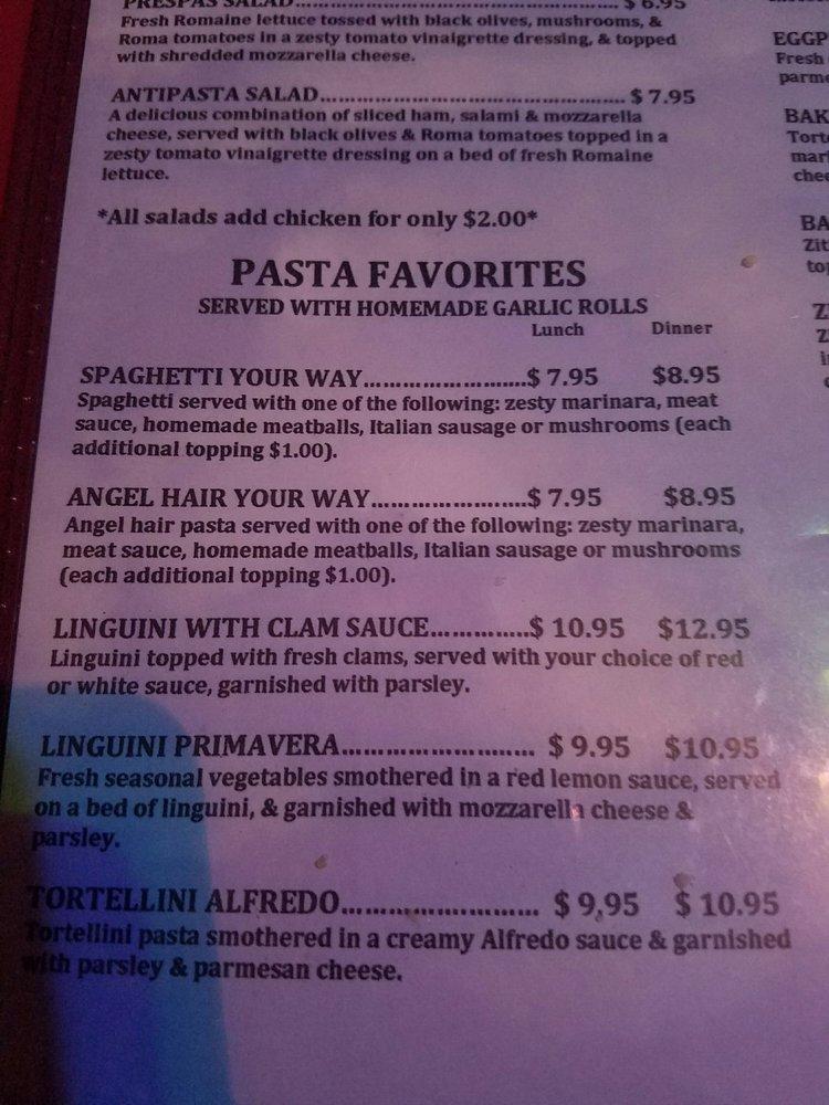 Menu at Prespa's Italian Restaurant 1, Arlington, W Arkansas Ln